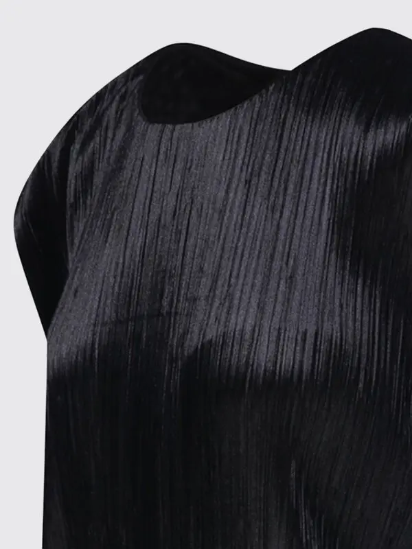 FORTE_FORTE Sleeveless Pleated Top - Black