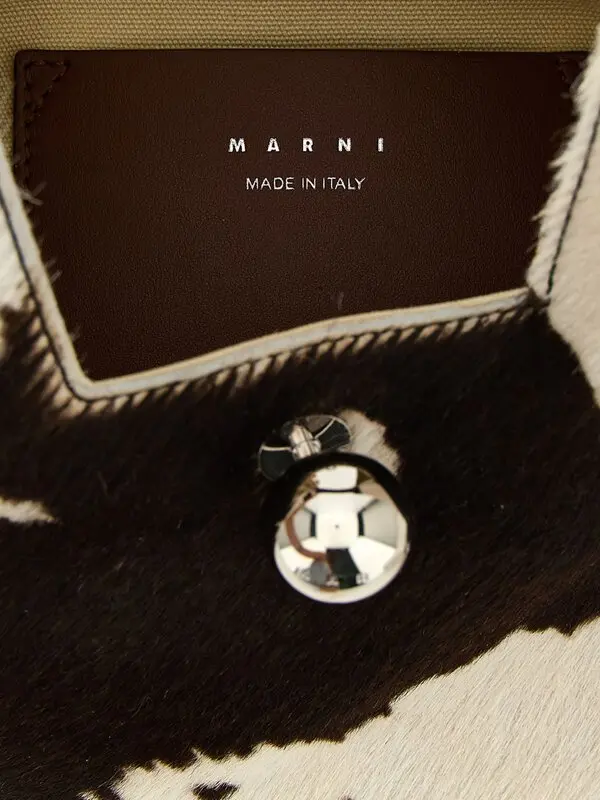 Marni Calf Hair Handbag - Brown