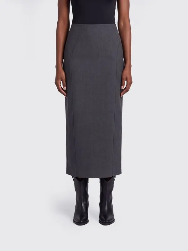 JIL SANDER High-waisted Midi Pencil Skirt - Grey 1