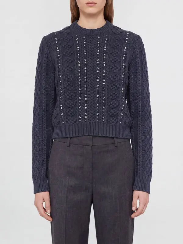 JIL SANDER Embellished Wool Jumper - Blue 2