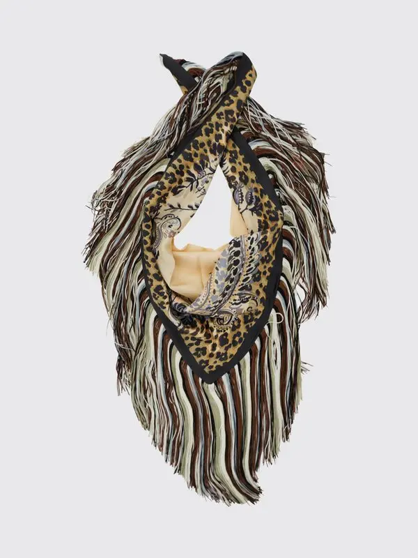 Etro Paisley Print Pure Silk Scarf With Fringed Edges - Fa01