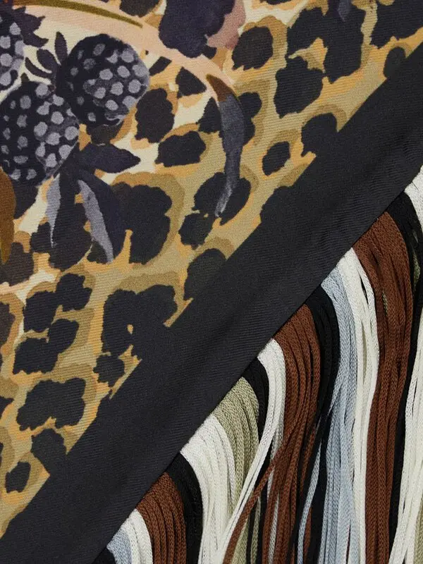 Etro Paisley Print Pure Silk Scarf With Fringed Edges - Fa01