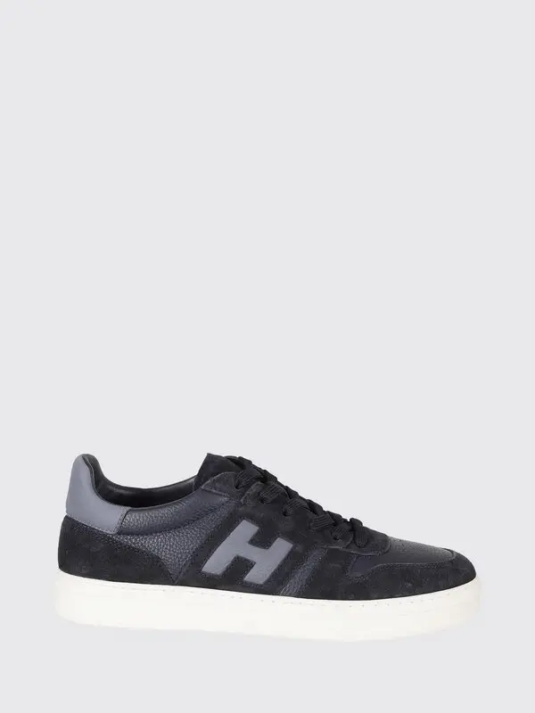Hogan H668 Hammered And Suede Calfskin Sneakers - Blue