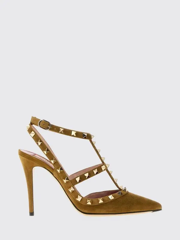 Valentino Garavani Rockstud Slingback Court Shoes - Burnt