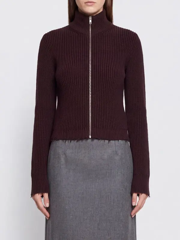 MAISON MARGIELA Ribbed Zip-up Sweater