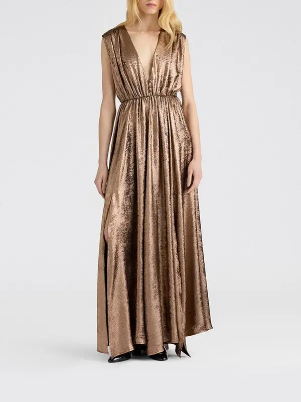Momoni Metallic Maxi Dress