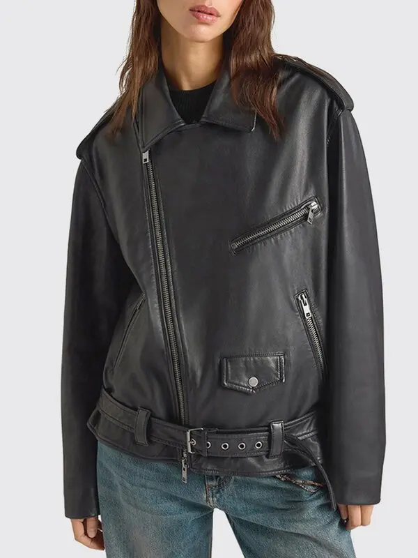 Momoni Leather Biker Jacket