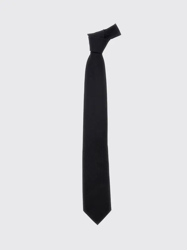 TOM FORD Geometric Pattern Pure Silk Tie - Black 1