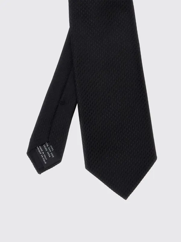 TOM FORD Geometric Pattern Pure Silk Neck Ties - Black 1