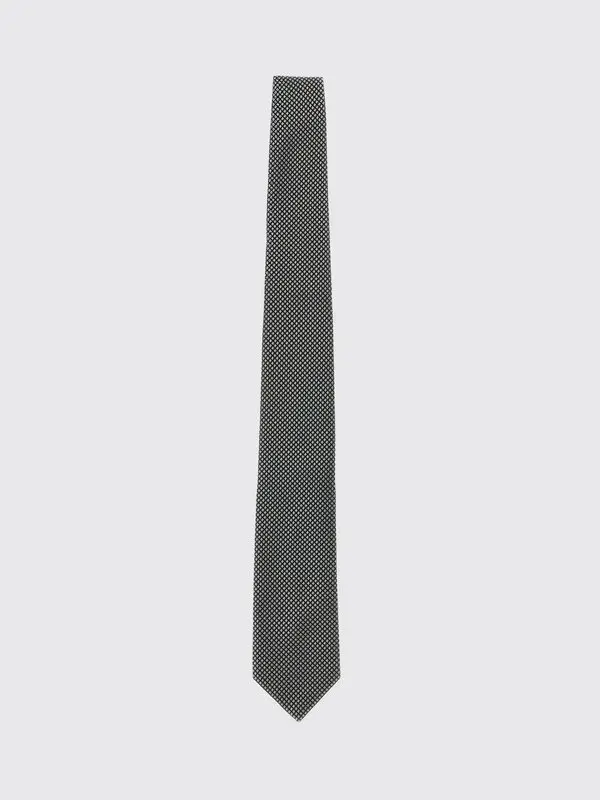 TOM FORD Geometric Pattern Pure Silk Tie - Grey