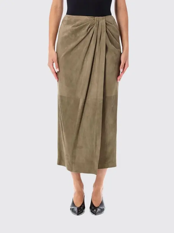 Ralph Lauren Suede Draped Skirt