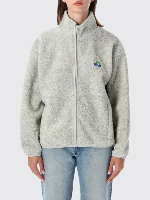 American Vintage Cropped Fleece Jacket With High Neck And Zip Closure - Ice