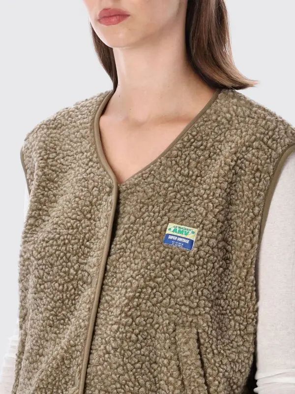 American Vintage Padded Fleece Vest - Beige