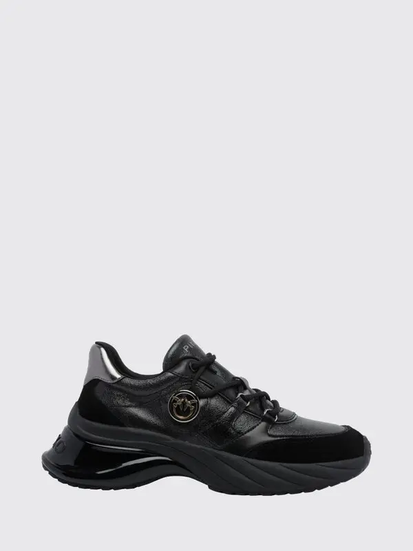Pinko Lace-up Leather And Suede Sneakers