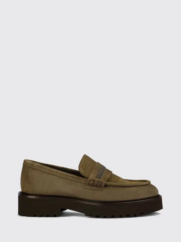 DOUCAL'S Suede Penny Loafers - Coffee