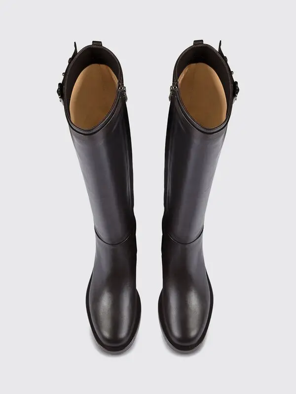 DOUCAL'S Knee-high Leather Boots With Buckle Detail