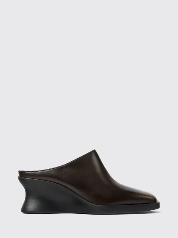 Camper Leather Wedge Mules - Brown