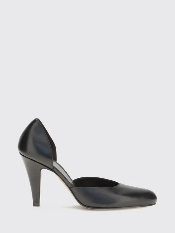THE ROW Leather High Heel D'orsay Pumps - Black