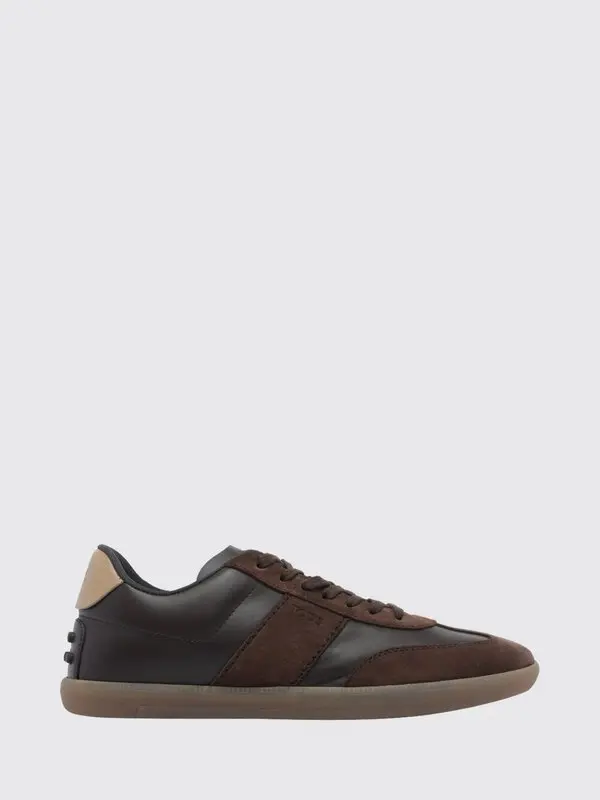 TOD'S Lace-up Suede And Leather Sneakers - Earth