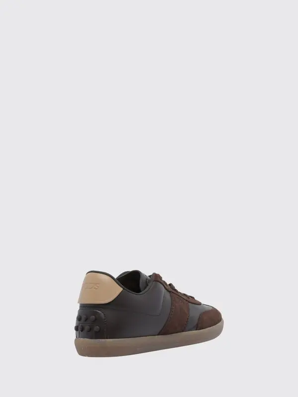 TOD'S Lace-up Suede And Leather Sneakers - Earth