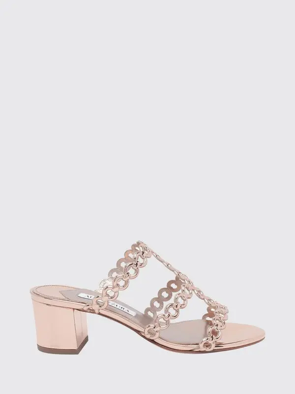 AQUAZZURA Heeled Sandals With Chain Detailing - Pink
