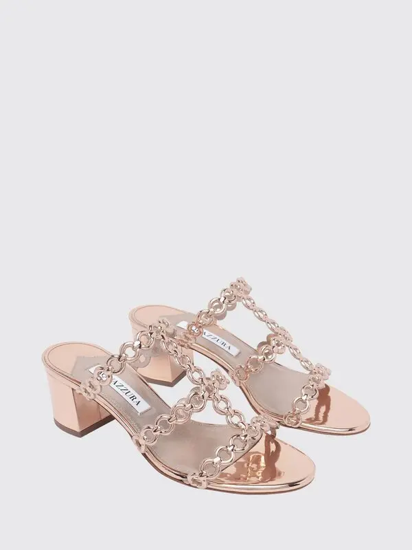AQUAZZURA Heeled Sandals With Chain Detailing - Pink