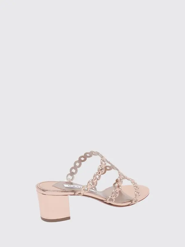 AQUAZZURA Heeled Sandals With Chain Detailing - Pink