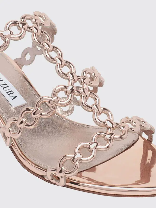 AQUAZZURA Heeled Sandals With Chain Detailing - Pink