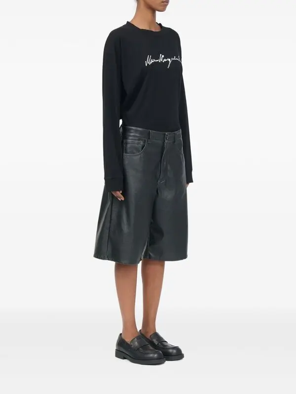 MAISON MARGIELA Faux Leather Bermuda Shorts