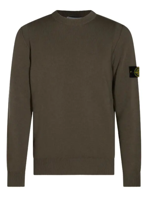 Stone Island Wool Sweater With Logo Patch