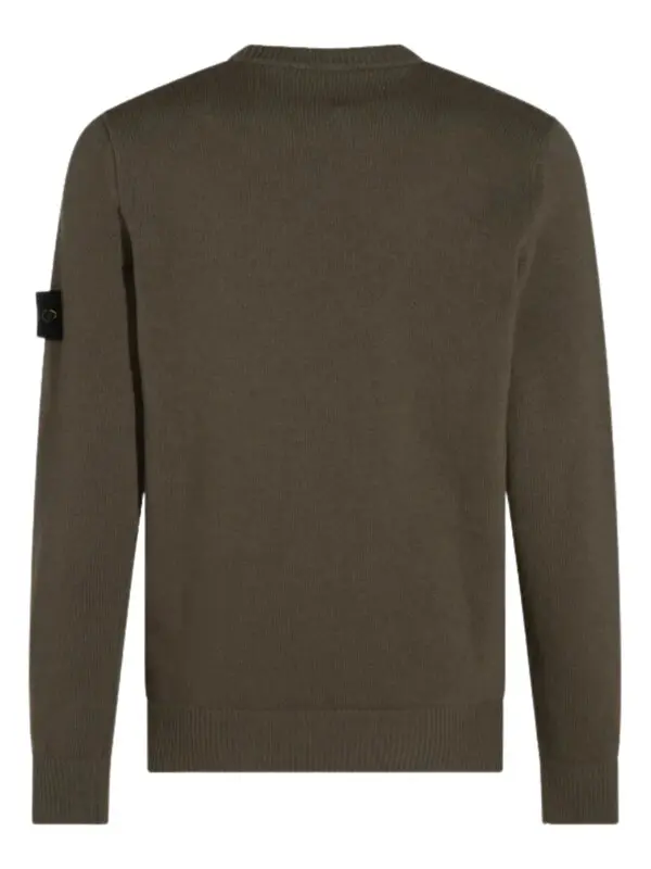 Stone Island Wool Sweater With Logo Patch
