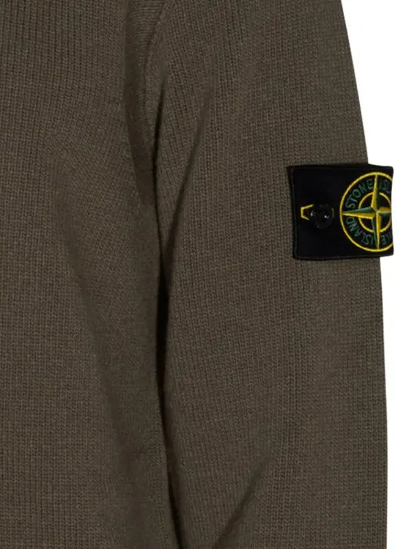 Stone Island Wool Sweater With Logo Patch