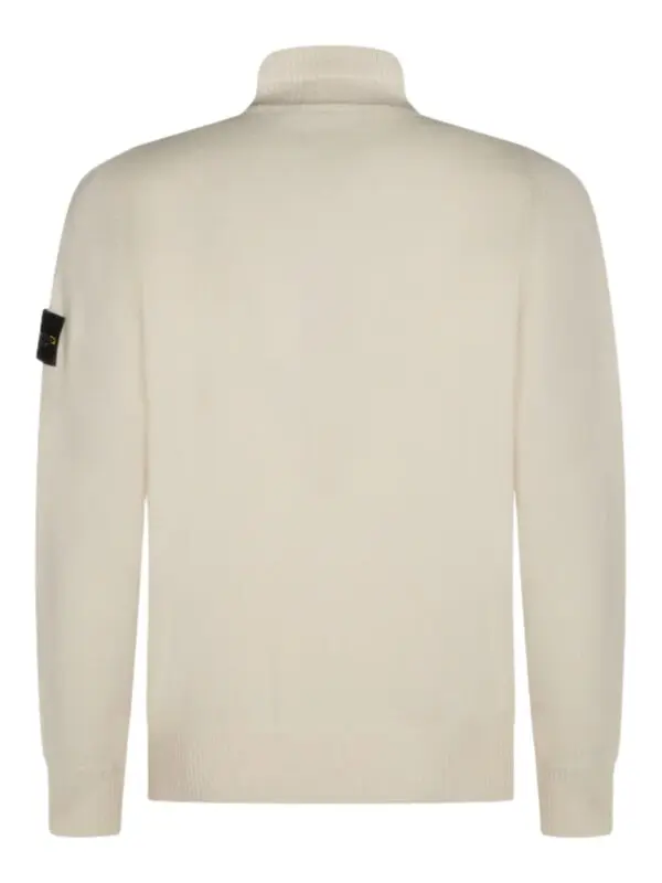 Stone Island Wool Turtleneck Sweater With Button Placket