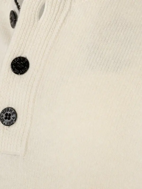 Stone Island Wool Turtleneck Sweater With Button Placket