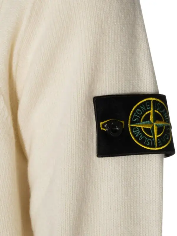 Stone Island Wool Turtleneck Sweater With Button Placket