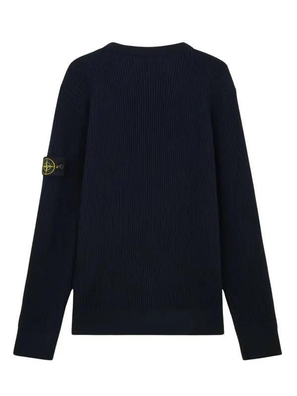 Stone Island Ribbed Crew Neck Wool Sweater