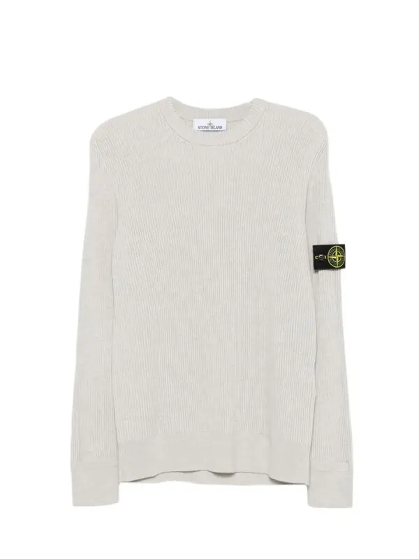 Stone Island Ribbed Wool Crewneck Sweater - Beige