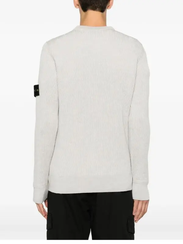 Stone Island Ribbed Wool Crewneck Sweater - Beige