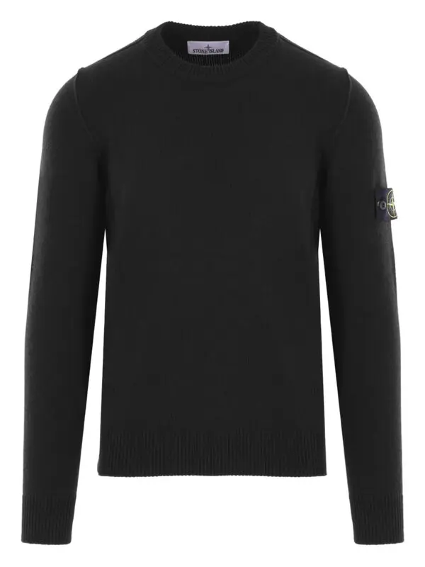 Stone Island Wool Sweater With Logo Patch
