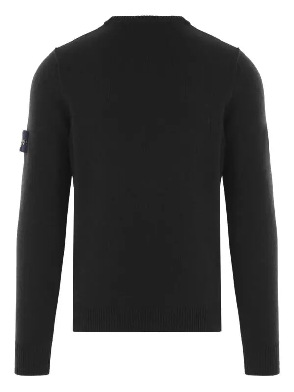 Stone Island Wool Sweater With Logo Patch