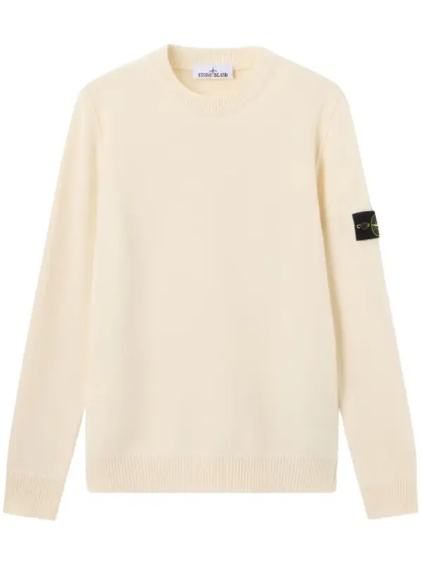 Stone Island Wool Sweater With Logo Patch