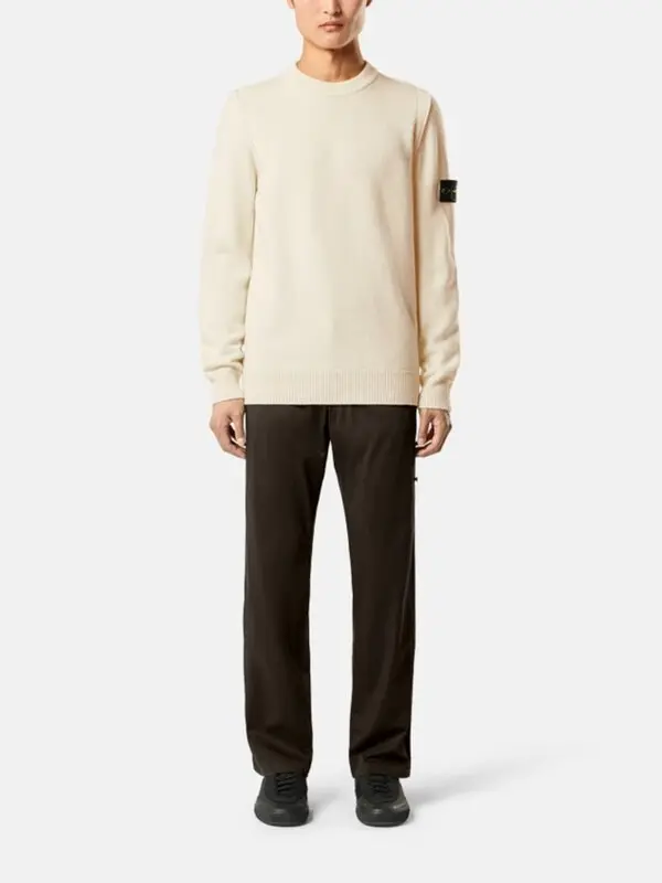 Stone Island Wool Sweater With Logo Patch