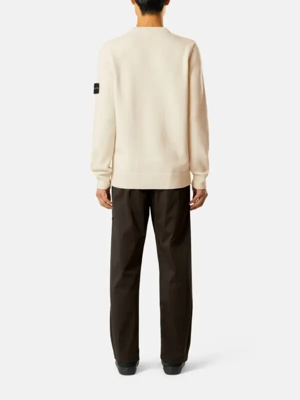 Stone Island Wool Sweater With Logo Patch