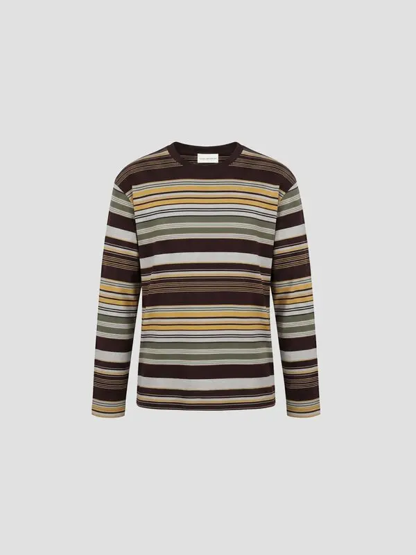 Dries Van Noten Striped Long Sleeve T-shirt - Burgundy