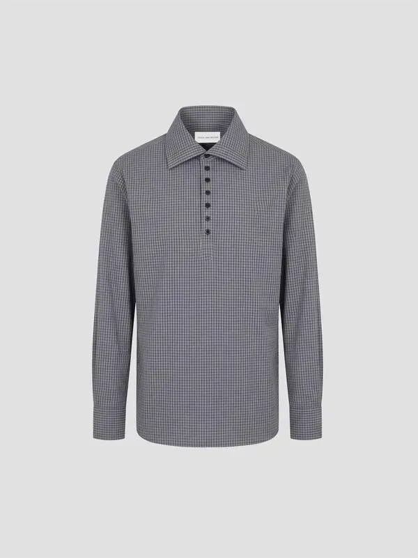 Dries Van Noten Cedon 4063 M.w." Cotton Shirt - Navy