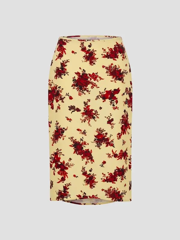 JIL SANDER Floral Print Viscose Mini Skirt