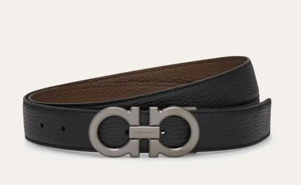 FERRAGAMO Double Adjustable Calf Leather Belt