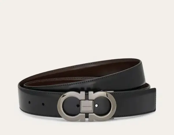 FERRAGAMO Gancini Buckle Leather Belt