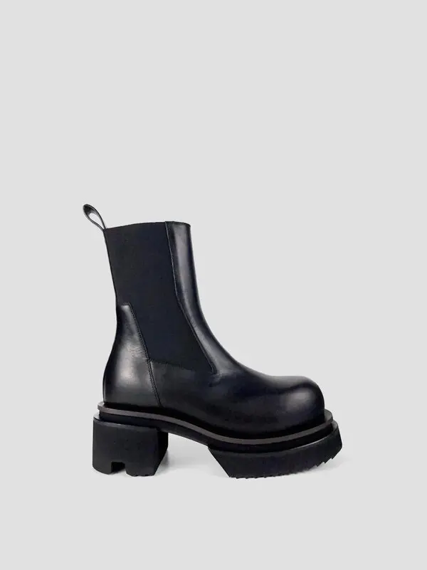 Rick Owens Beatle Bogun Boots In 100% Calf Leather