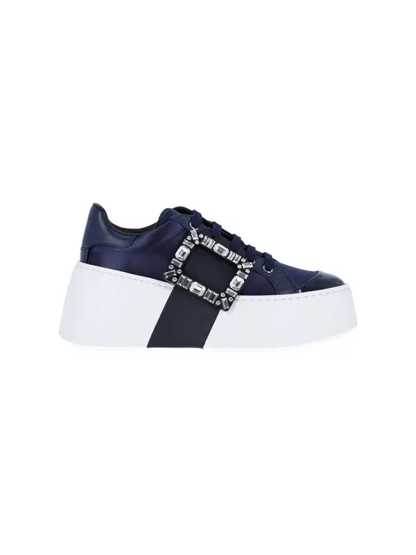 ROGER VIVIER Embellished Platform Sneakers - Blue